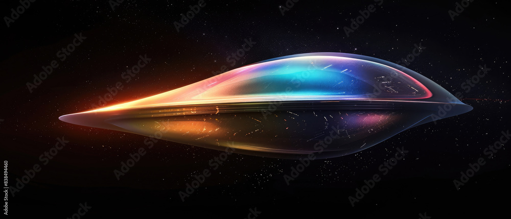 Simple bright rainbow colored futuristic shapes with smooth curves and ...