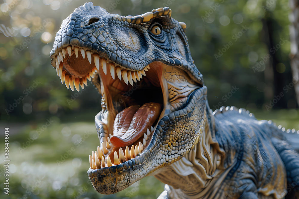 "Primal Power: Detailed Close-Up of a Dinosaur with Its Mouth Wide Open ...