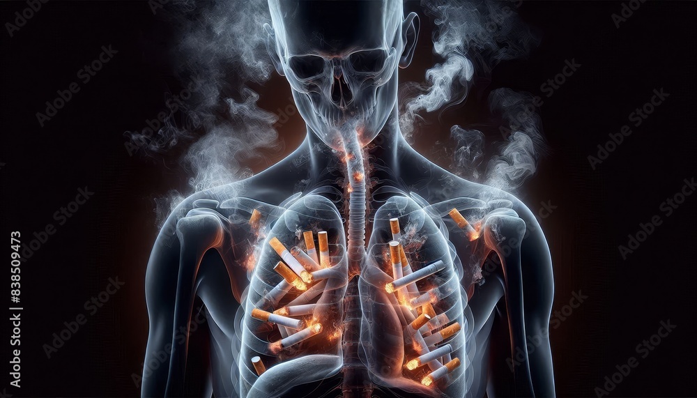 Human anatomy with smoking effect and cigarettes - A conceptual ...