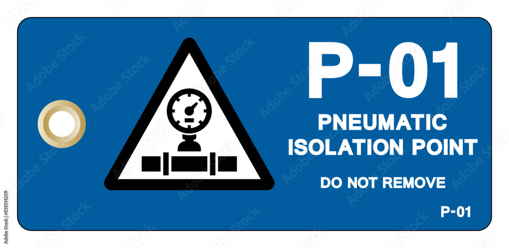 P01 Pneumatic Isolation Point Tag Label Symbol Sign, Vector ...