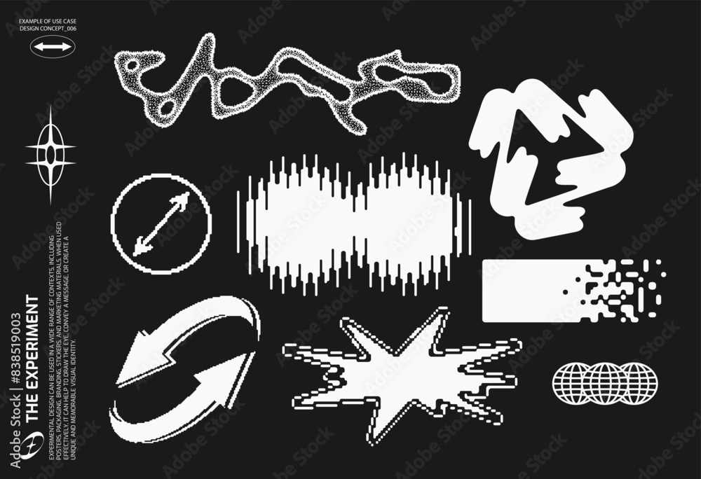 Abstract Brutalism Vector Set. Cyberpunk Geometric Design Elements ...