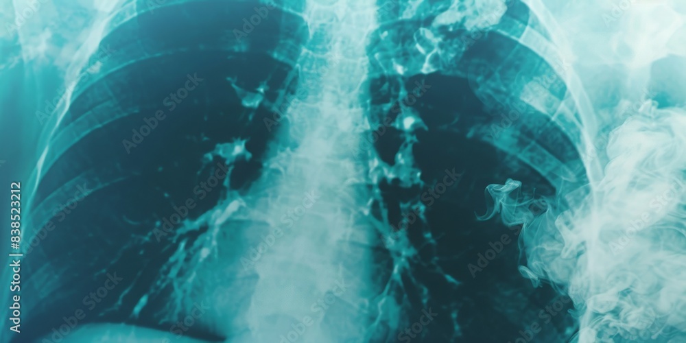 Minimalistic composition: Plain x ray chest showing infectious ...