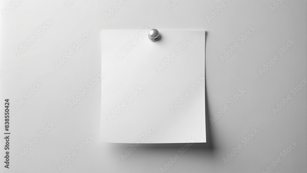 Clean, realistic rendered white paper note template with soft shadows ...