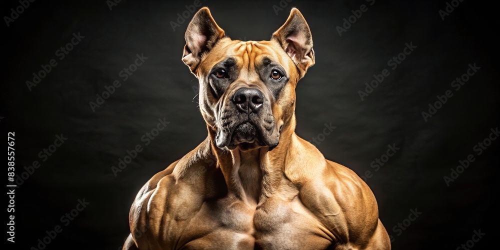Strong muscular dog with defined muscles, muscle, strength, powerful ...