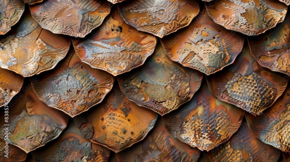 As the rust creeps along the seamless curves of the metal it forms a ...