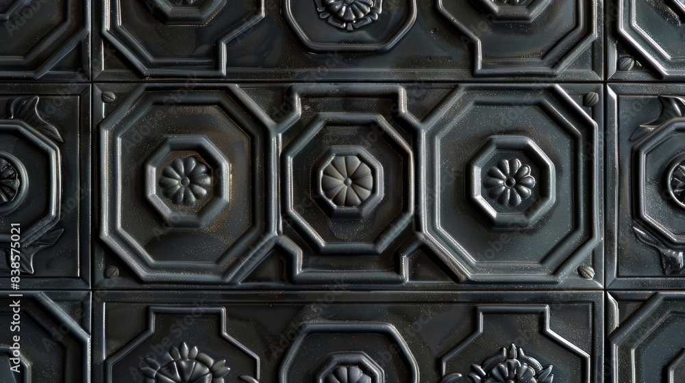 Geometric Intricacy Bold geometric shapes and precise lines adorn this ...