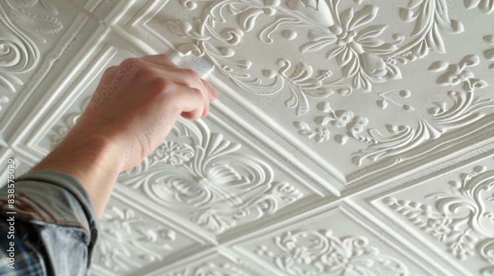 Luxurious Relief This embossed ceiling tile boasts a luxurious relief ...