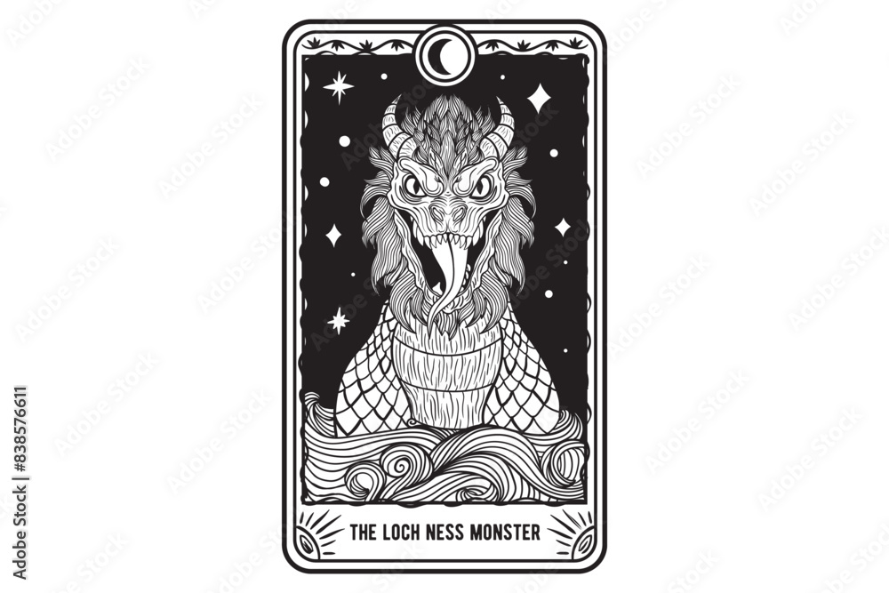 Loch Ness Monster Tarot CardLoch Ness Monster Tarot Card, Nessie, Split ...