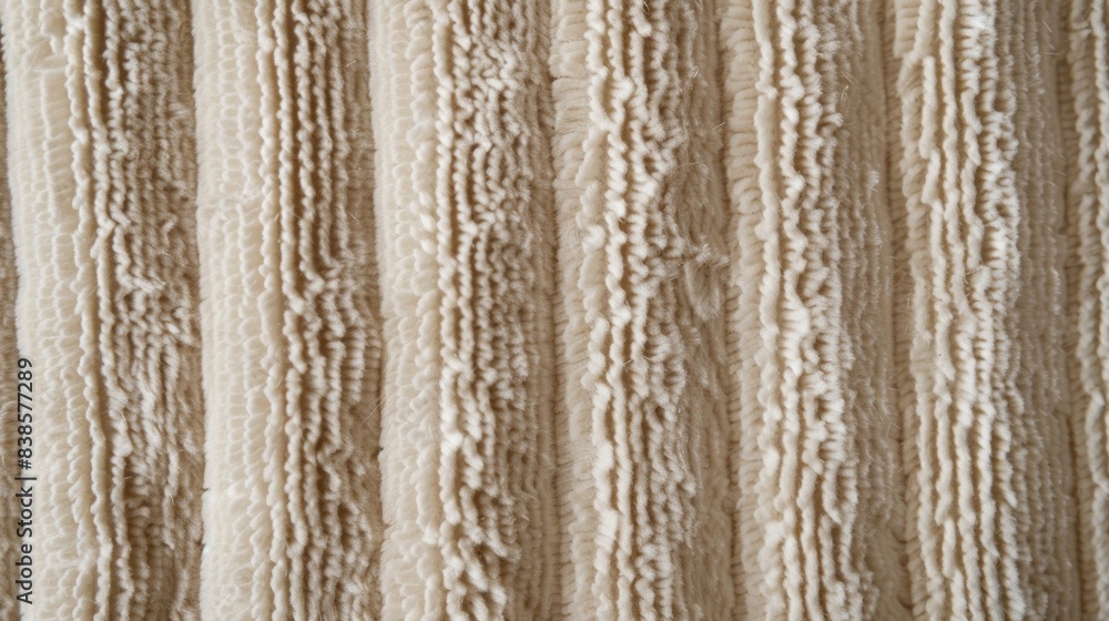 Vertical ridges of dense terry cloth fabric offering a velvety feel ...