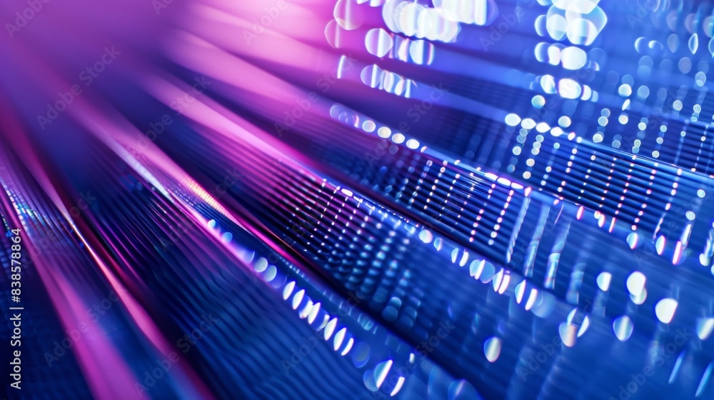 Microscopic view of an LED light panel showcasing the fine grooves and ...