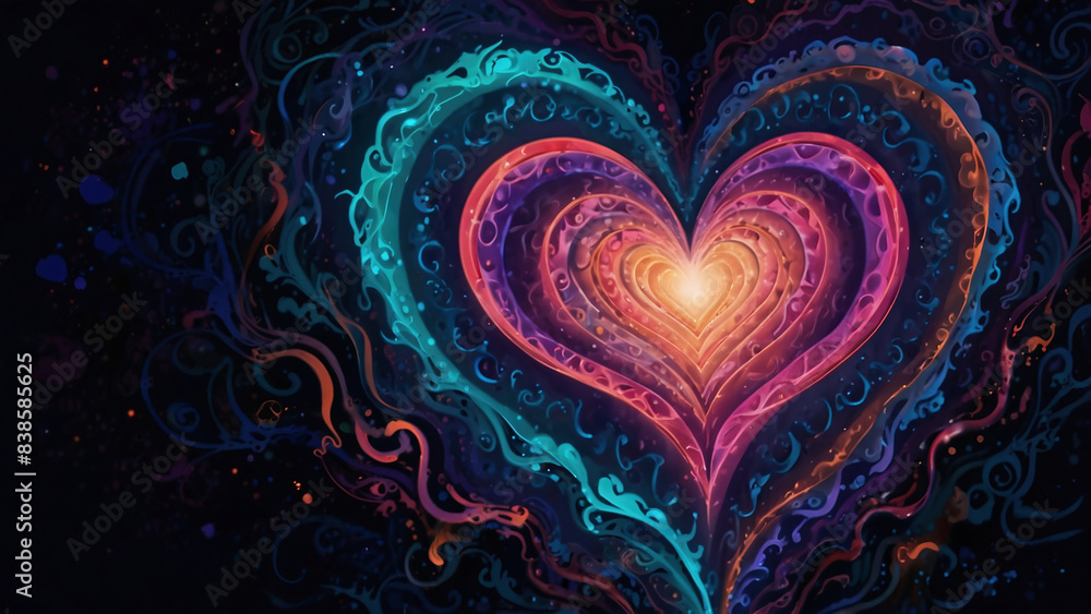 NEON LOVE HEART Screen Saver, wallpaper, computer screen ...