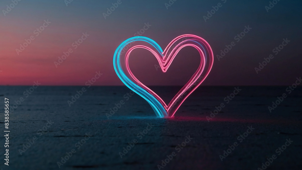 NEON LOVE HEART Screen Saver, wallpaper, computer screen ...