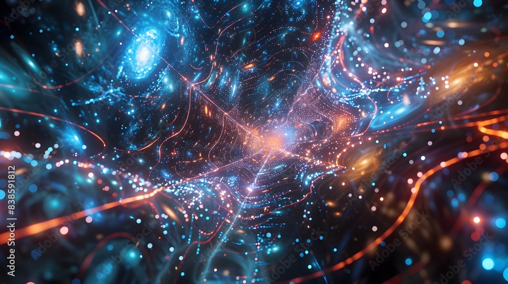 Foto de Holographic universe theory visualized with a cosmic projection ...