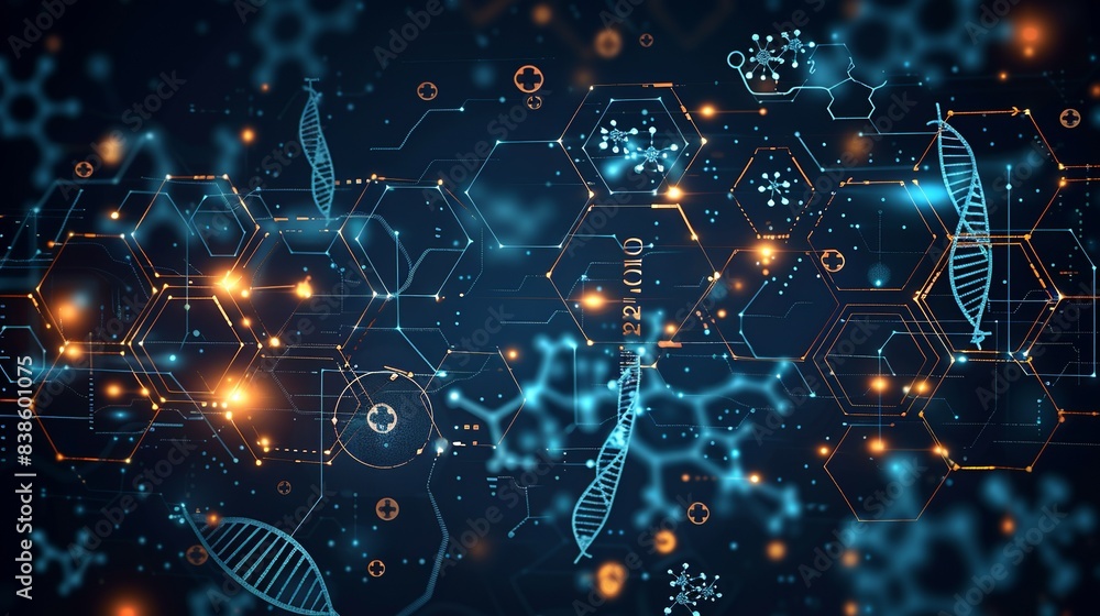 Background image combining hexagonal and circular geometric shapes in a ...