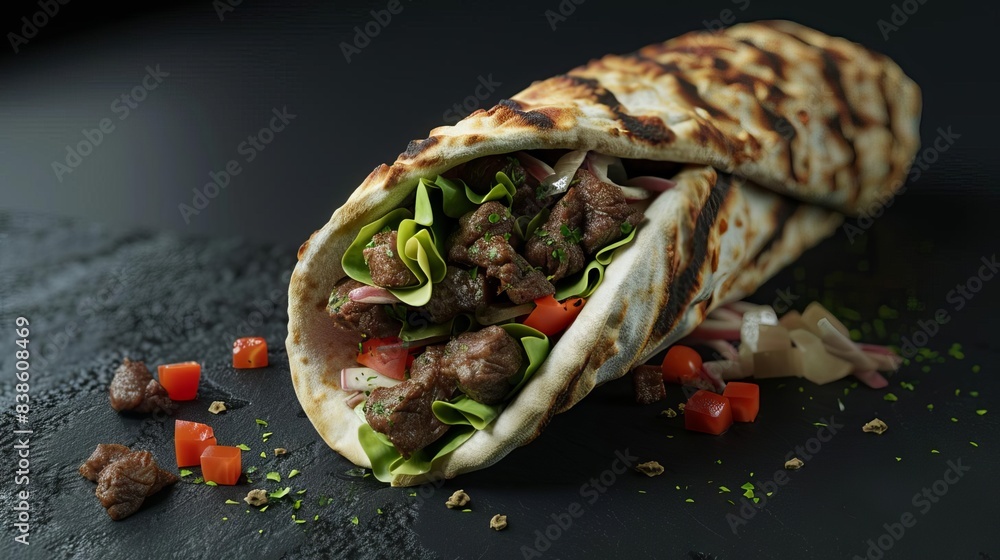 delectable gyros wrapped in fresh pita bread perfectly seasoned and ...