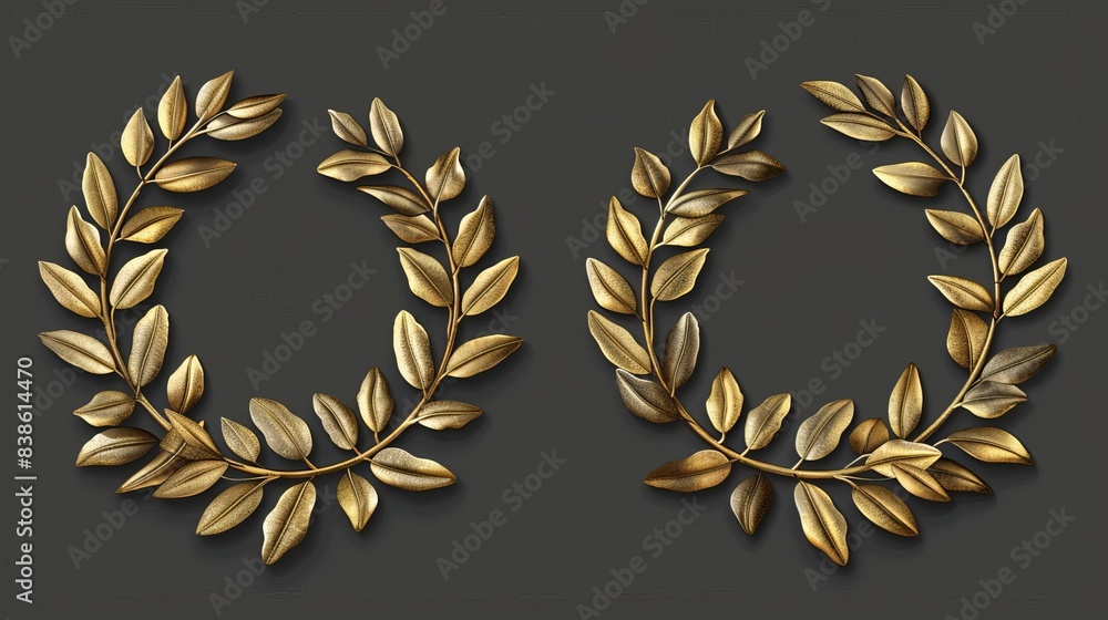 Photo & Art Print regal golden olive wreaths luxurious laurel crowns ...