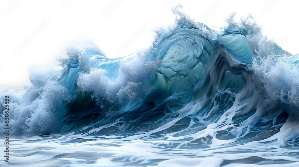 Ocean wave. Sea water waves with white foam, powerful blue ocean wave ...