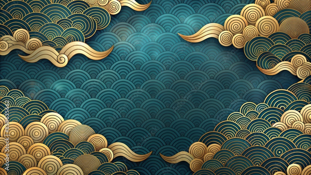 Elegant chinese background design featuring a modern oriental wave ...