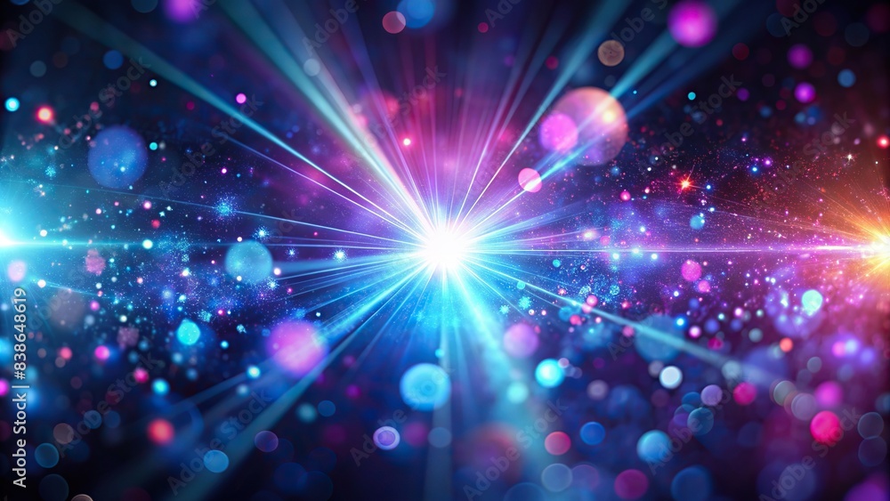 Blurry neon light lens flare overlay with bokeh, fluorescent flash, and ...