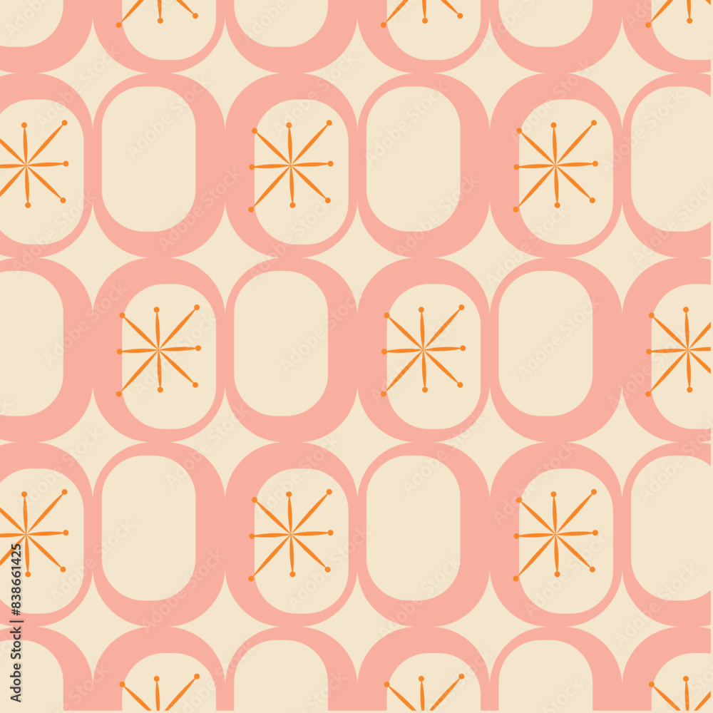 50s Mid Century Modern Seamless Pattern, Stars Mid Century Modern ...