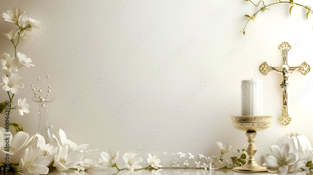 fondo para primera comunion con elementos religiosos Stock Photo ...