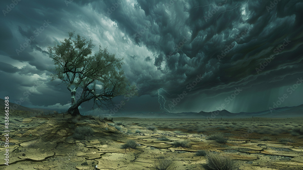 naturaleza al exterior una gran y fuerte tormenta sobre el campo ...