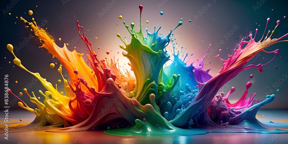 Stunning Paint Splash Wallpaper for Your Desktop Background Stock ...