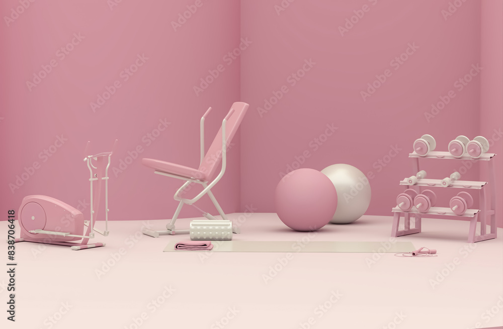 Sport fitness equipment, yoga mat, Kettlebell, dumbbells,plant pot ...