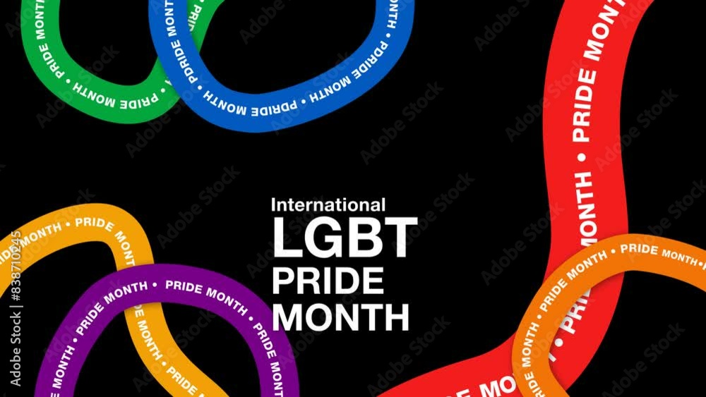 LGBT Pride Month Animation, Pride Month Text Lines Animation, Pride ...