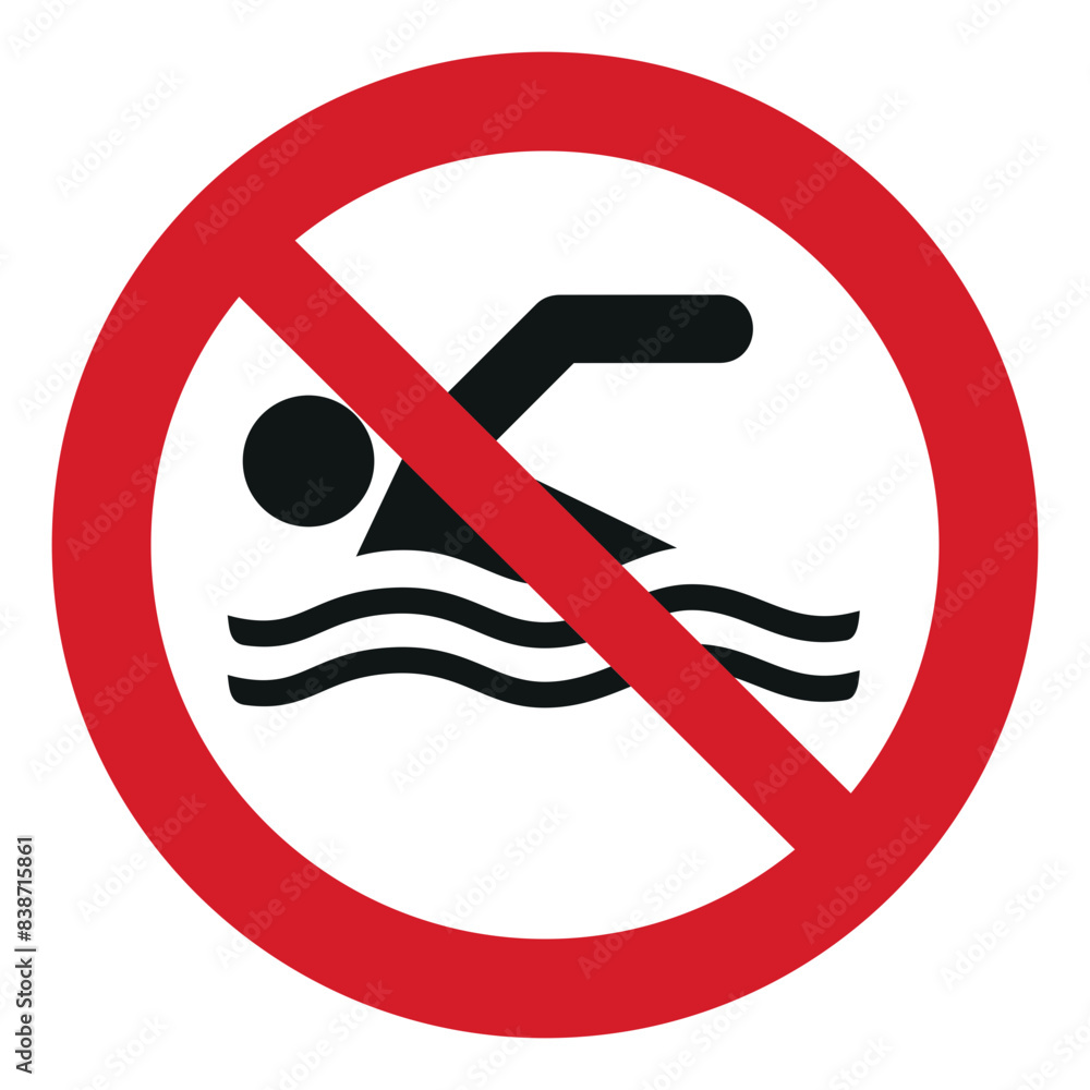 Vetor de iso prohibition safety signs v2 no swimming symbol and ...