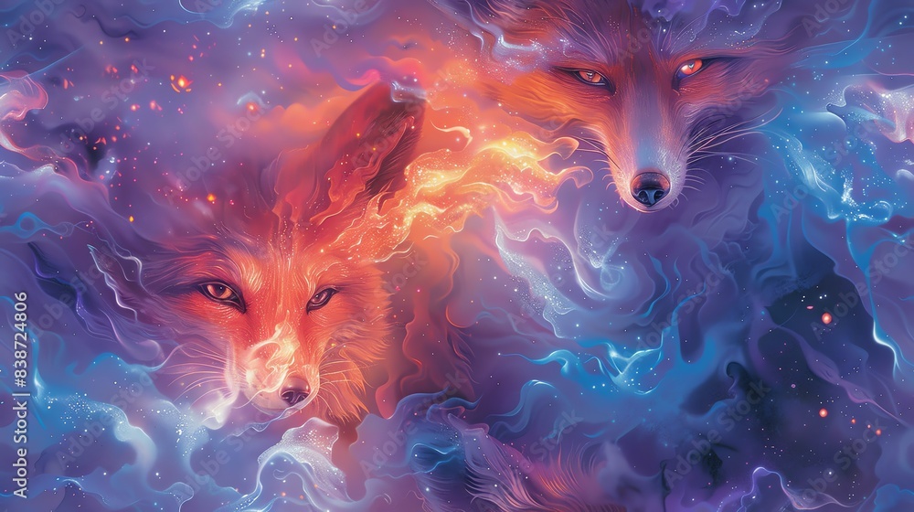 34 Evolution of a kitsune, fox to multi-tailed spirit, stages of ...