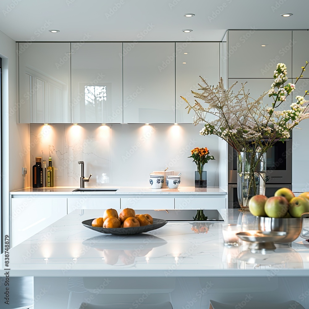 modern white kitchen, Canon pro 50mm solarizing master, 4k image, Rule ...