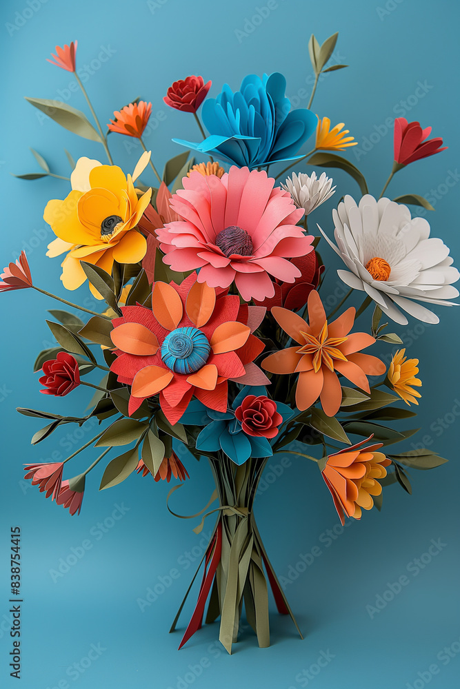 Paper Flower Bouquet: Create a colorful paper flower bouquet. The art ...