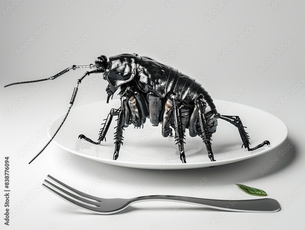 Presentation of fried insects as a sustainable food source, infographic ...