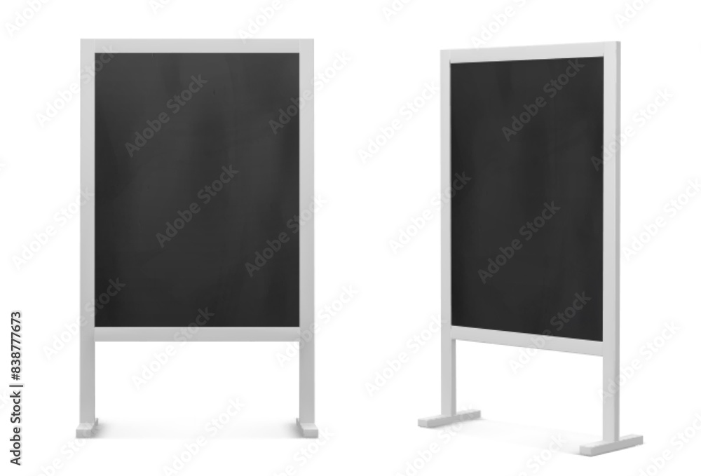 Blackboard stands set isolated on white background. Vector realistic ...