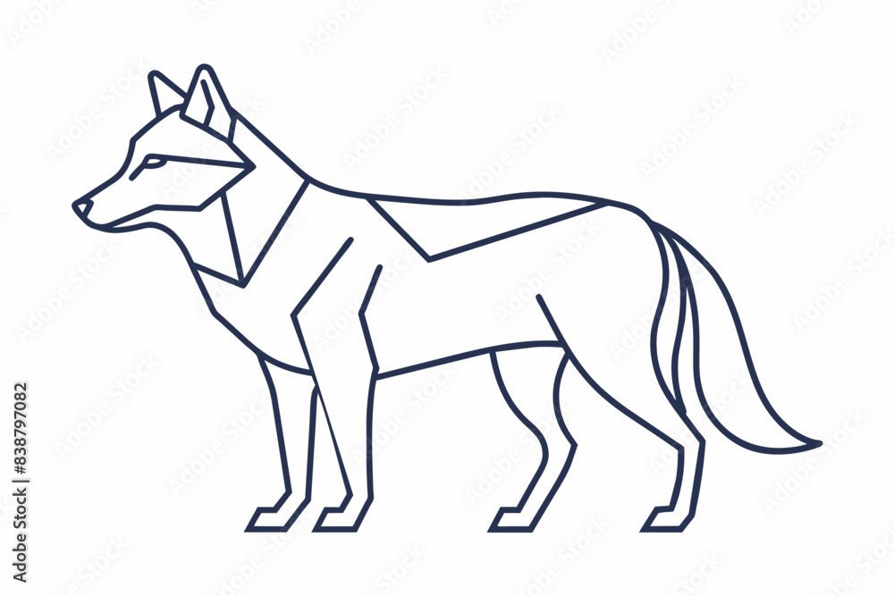 Vetor de Minimalist Wolf Outline Vector Design,minimalist wolf, wolf ...