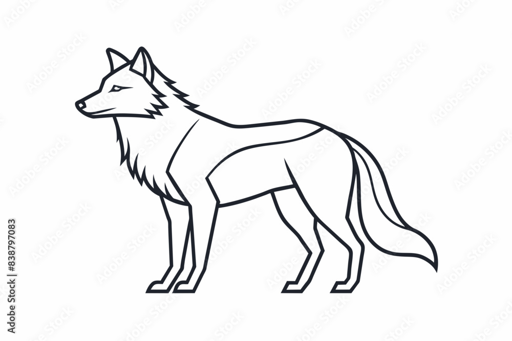 Minimalist Wolf Outline Vector Design,minimalist wolf, wolf outline ...