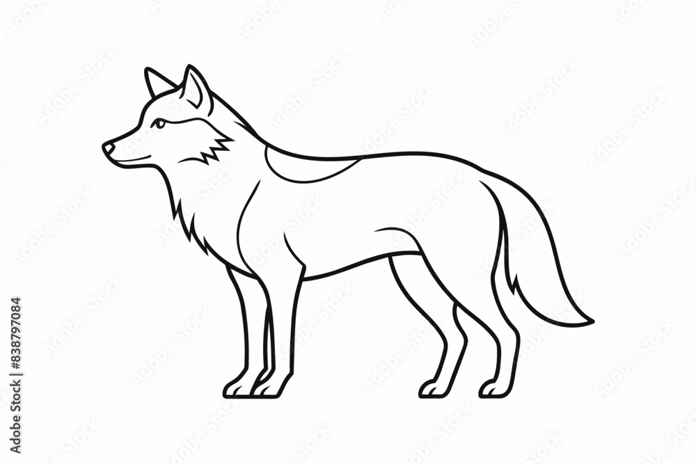 Vetor de Minimalist Wolf Outline Vector Design,minimalist wolf, wolf ...