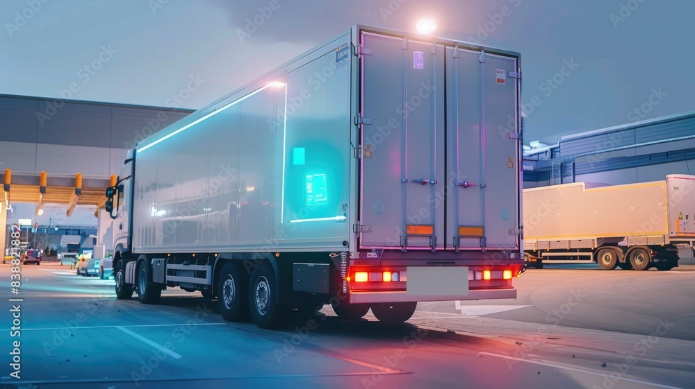 refrigerated truck with P-IoT sensors monitoring temperature, ensuring ...