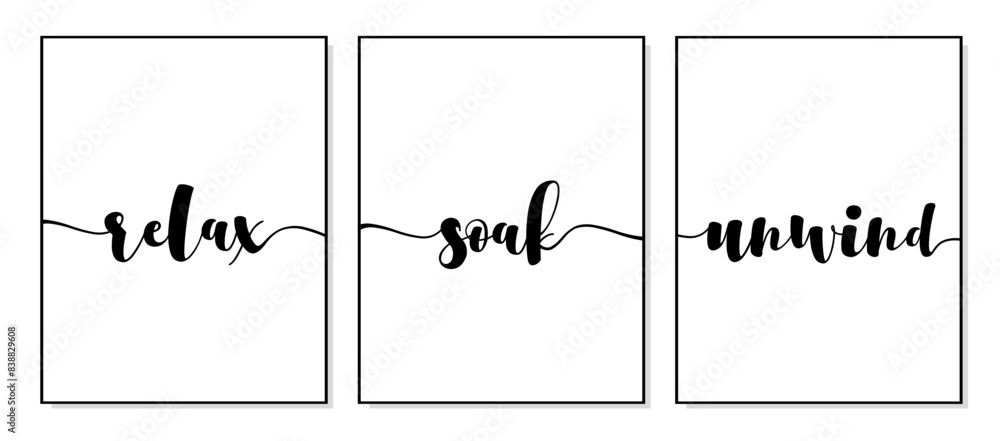 Relax Soak Unwind wall decor quote. Frame wall art hanging decoration ...