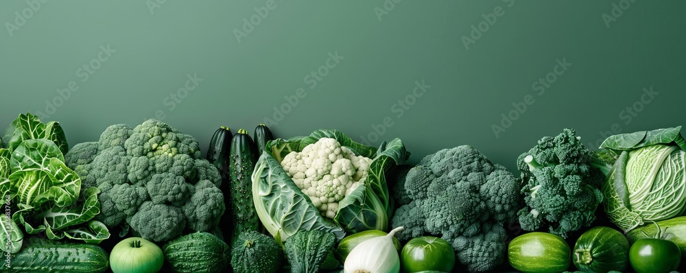 Green vegetables variety side view healthy eating sci-fi tone Split ...