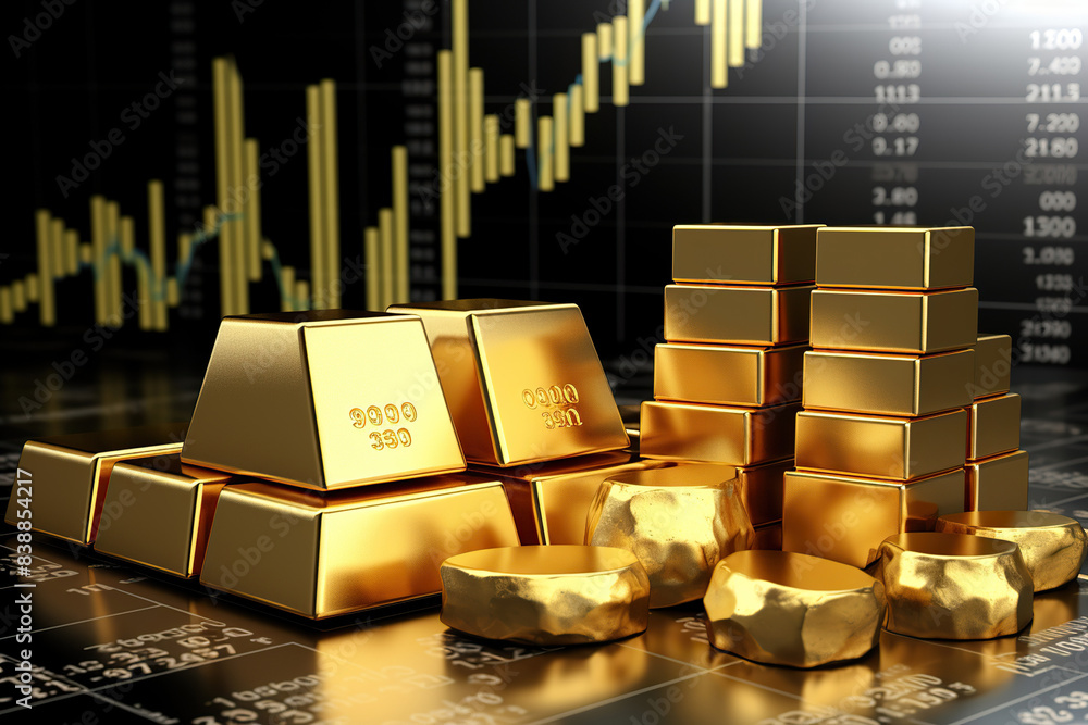 Generative ai on theme of beautiful gold growth chart for design ...