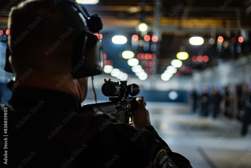 Professional Photography of security officers receiving training on ...