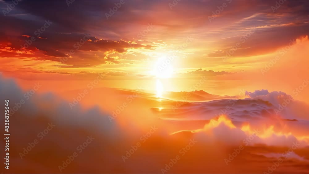 Highquality sunrise HDRI map with dark golden sky over calm water ...