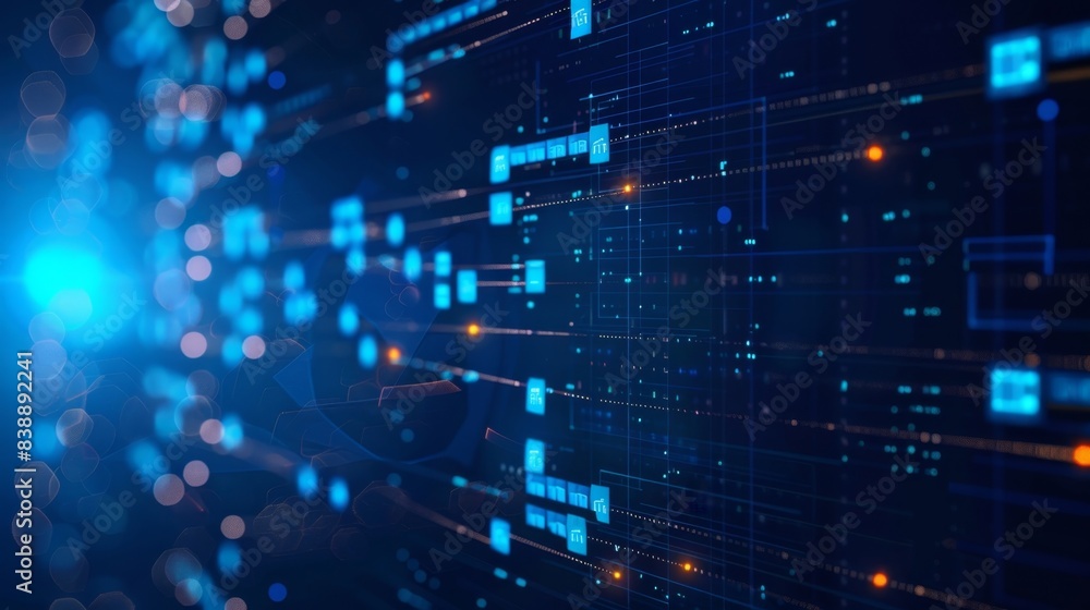 ภาพประกอบสต็อก An automated data classification system that categorizes ...