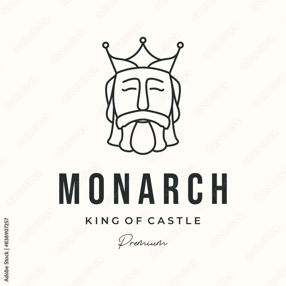 king of kingdom line art logo vector minimalist illustration design ...