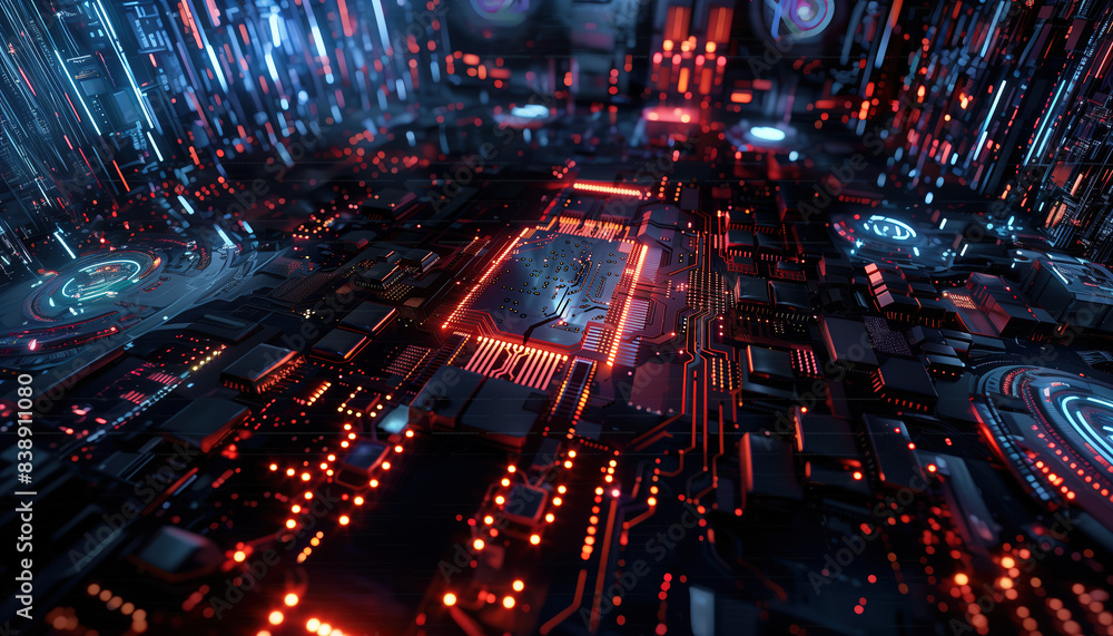 Abstract Digital art background wallpaper computer technology banner ...