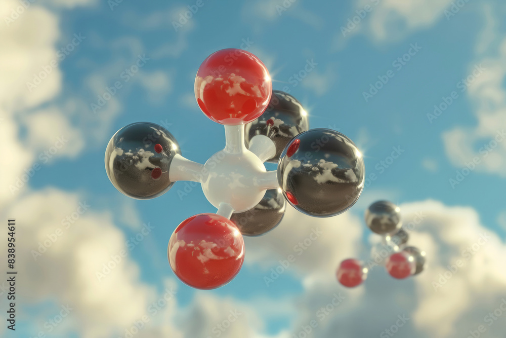 ภาพประกอบสต็อก An abstract illustration depicts the molecular structure ...