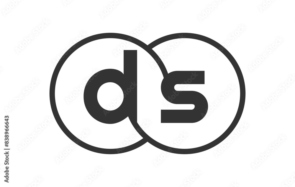 DS business company emblem with outline rounds and letters d s. Logo ...