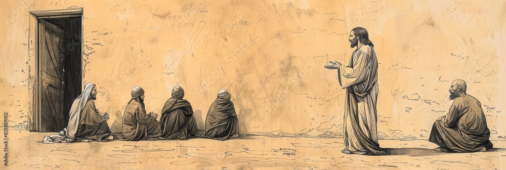 Jesus' Teaching on the Narrow Gate, Biblical Illustration of Faith and ...